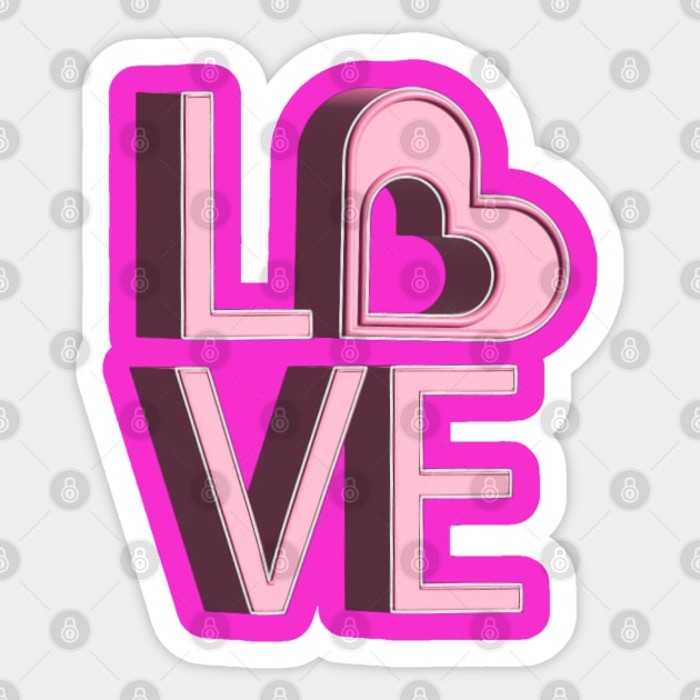 LOVE HEART - Love Heart - Sticker | TeePublic