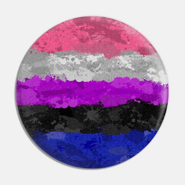Abstract Paint Splatter Gender Fluid Pride Flag - Gender Fluid Pride ...