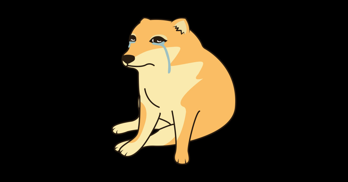 puppy cheems crying - Cheems - Sticker | TeePublic