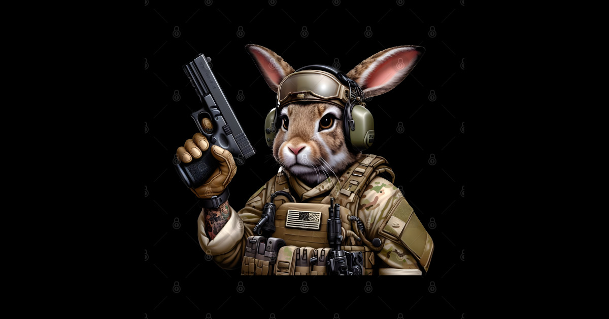 Tactical Rabbit - Rabbit - Sticker | TeePublic