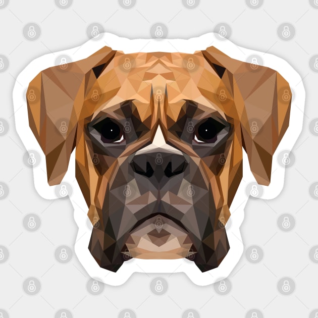 Boxer Low Poly Art - Boxer - Sticker | TeePublic