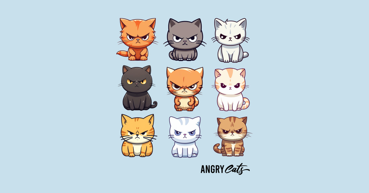 Angry Cats - Angry Cat - T-Shirt | TeePublic