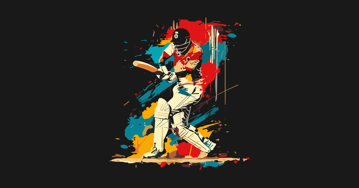 Artsy Cricketer Gift on Abstract Art Cricket - Artsy Cricketer Gift On ...