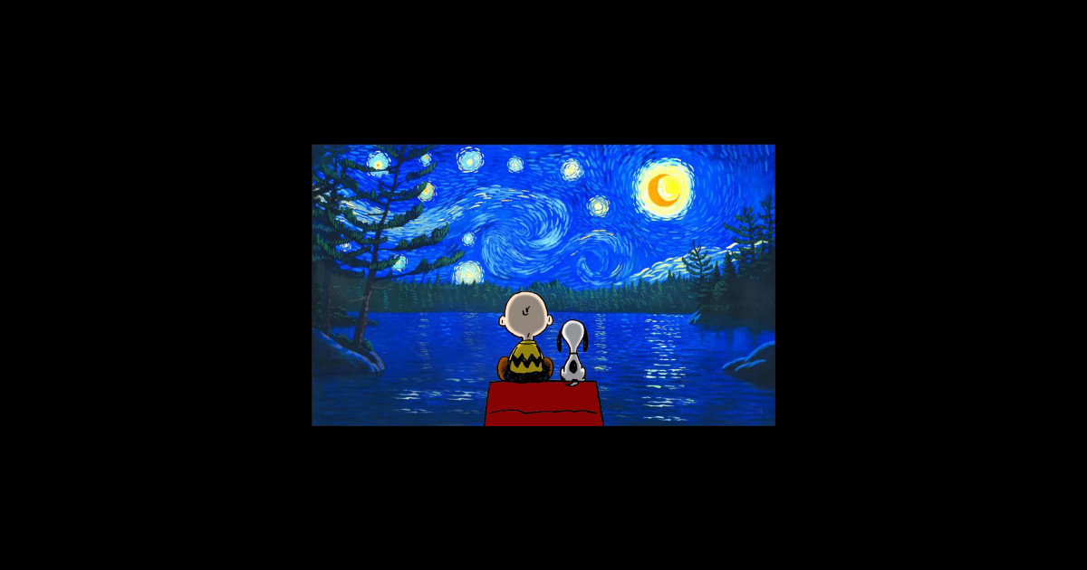 Charlie starry night parody - Starry Night Parody - Sticker | TeePublic