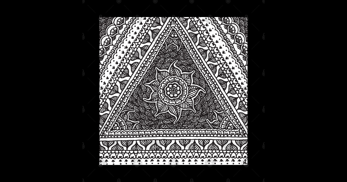 Triangle Henna Flower - Triangle - Sticker | TeePublic