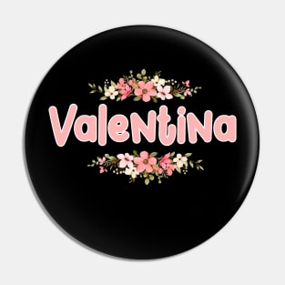 Flower Border Valentina Name Label Pins and Buttons for Sale | TeePublic