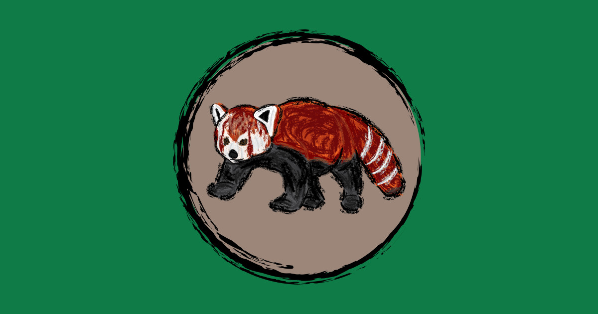 Artwork of a Red Panda II - Red - T-Shirt | TeePublic