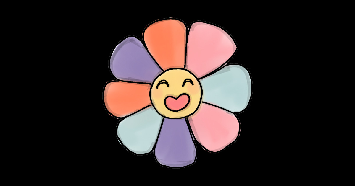 happy flower - Flower - Sticker | TeePublic