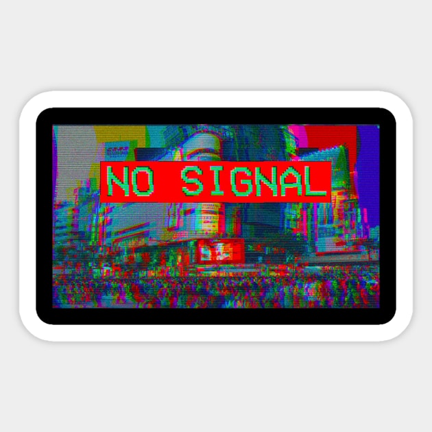No Signal Vaporwave Aesthetic - No Signal Vaporwave - Sticker | TeePublic