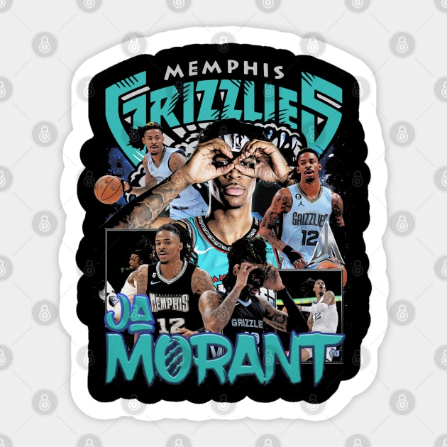 Ja Morant Retro Collage - Ja Morant - Sticker | TeePublic