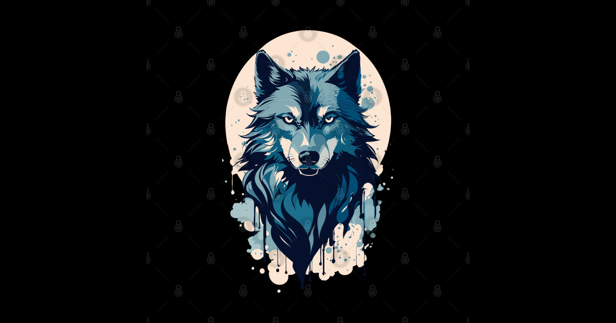 Lone Blue Wolf - Wildlife - Sticker | TeePublic