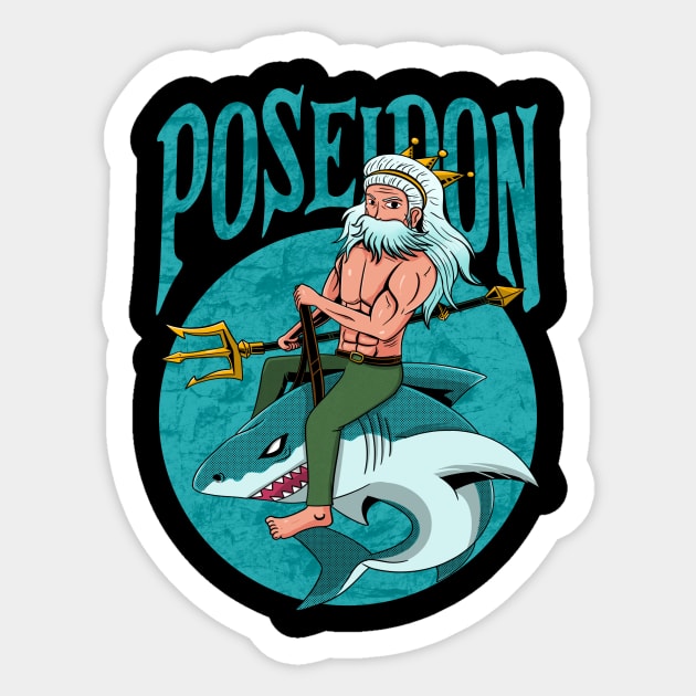 poseidon - Poseidon Trident - Sticker | TeePublic
