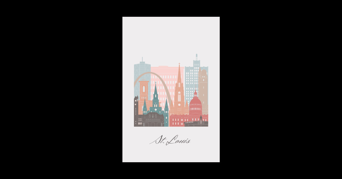 Saint Louis, MO, United States, map skyline - 01 style - Saint Louis ...