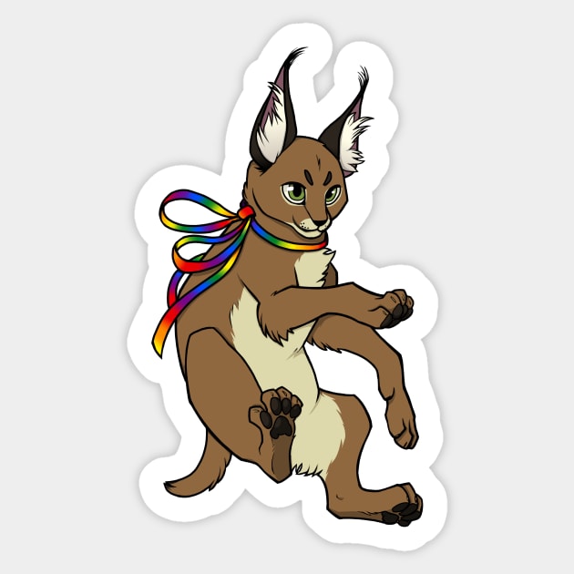 Gay Pride Caracal (Gay Floppa) - Saltuurn - Sticker | TeePublic