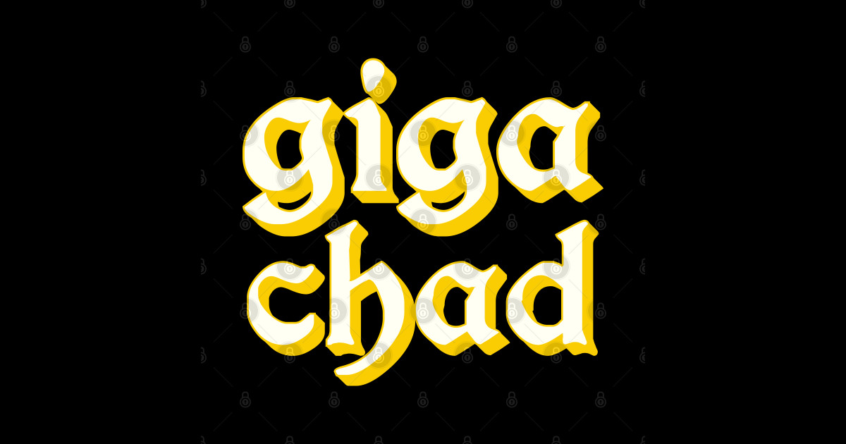 Giga Chad in Yellow - Funny Quotes - Sticker | TeePublic