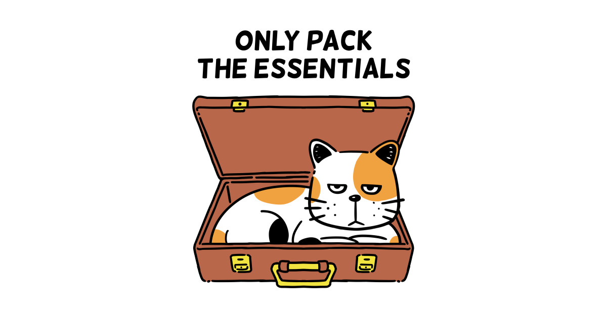 Only Pack The Essentials - Travel Cat - T-Shirt | TeePublic