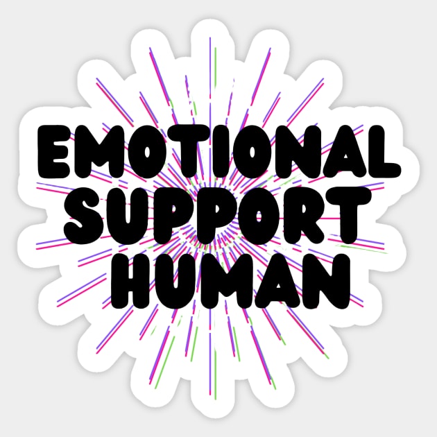 Emotional support human pink, purple, green - Emotional - Sticker ...
