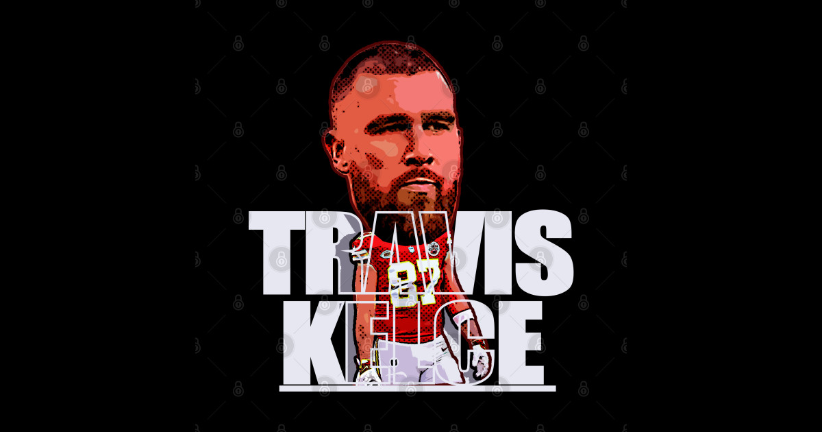 travis kelce cartoony style - Travis Kelce - Sticker | TeePublic