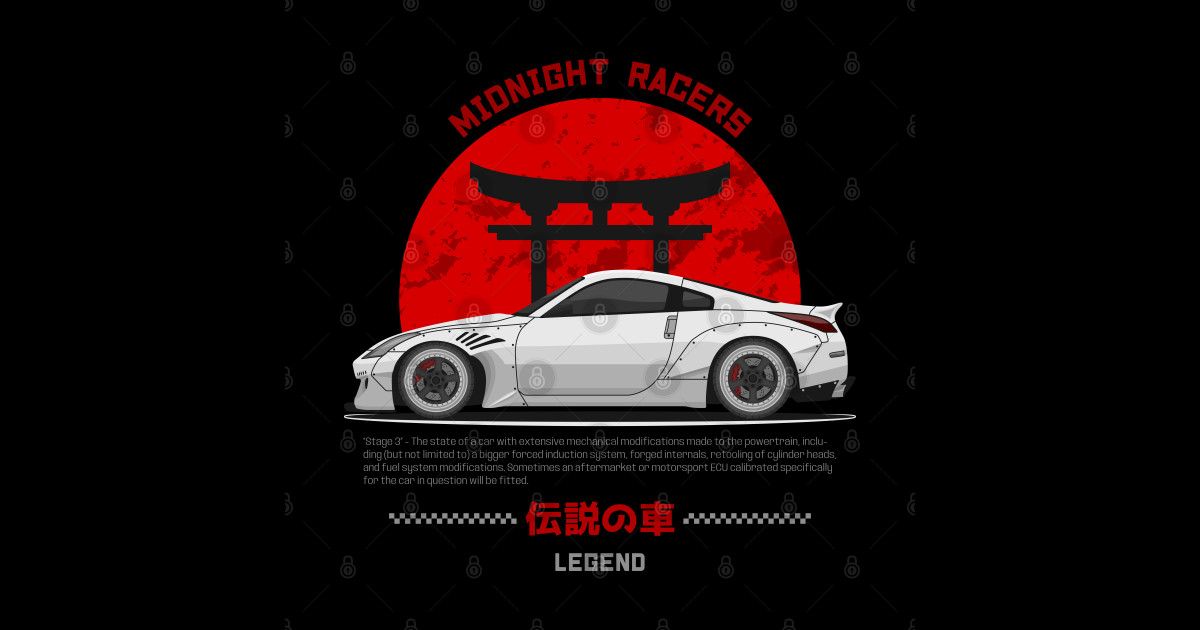Midnight Racer White 350 Z JDM - 350z - Sticker | TeePublic