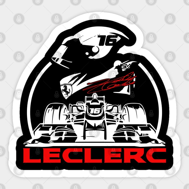 #16 Fan Helmet Car - Leclerc - Sticker | TeePublic