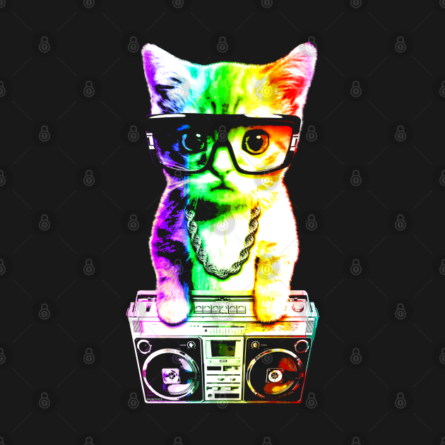 That Boombox Cat - Cats - T-Shirt | TeePublic