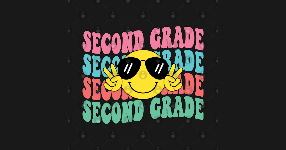 Second Grade Happy Smiley Face First Day Of School Groovy - Welcome ...