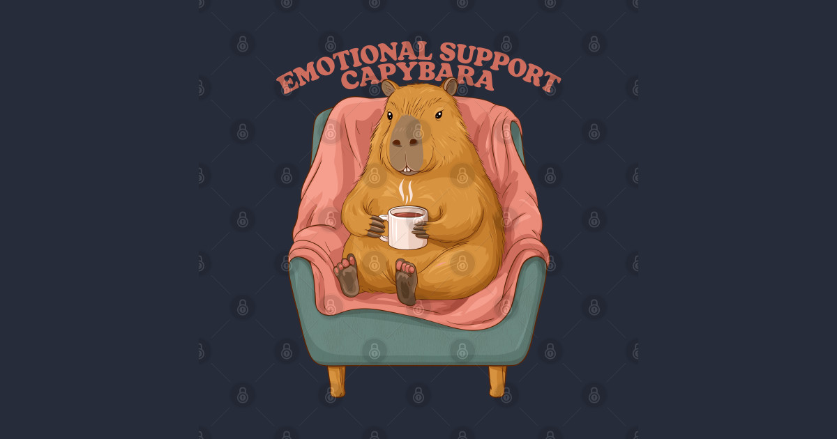 Emotional Support Capybara - Capybara - T-Shirt | TeePublic