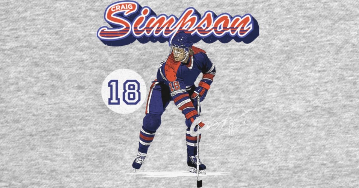 Craig Simpson Edmonton Retro Script - Craig Simpson - T-Shirt | TeePublic