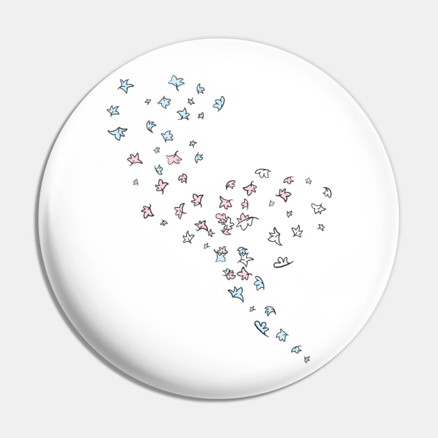 Trans Pride Flag Leaves - Trans - Pin | TeePublic