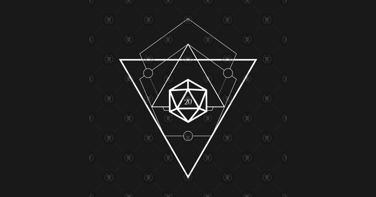 Minimalist D20 Dice Geometric Shapes TRPG Tabletop RPG Gaming Addict ...