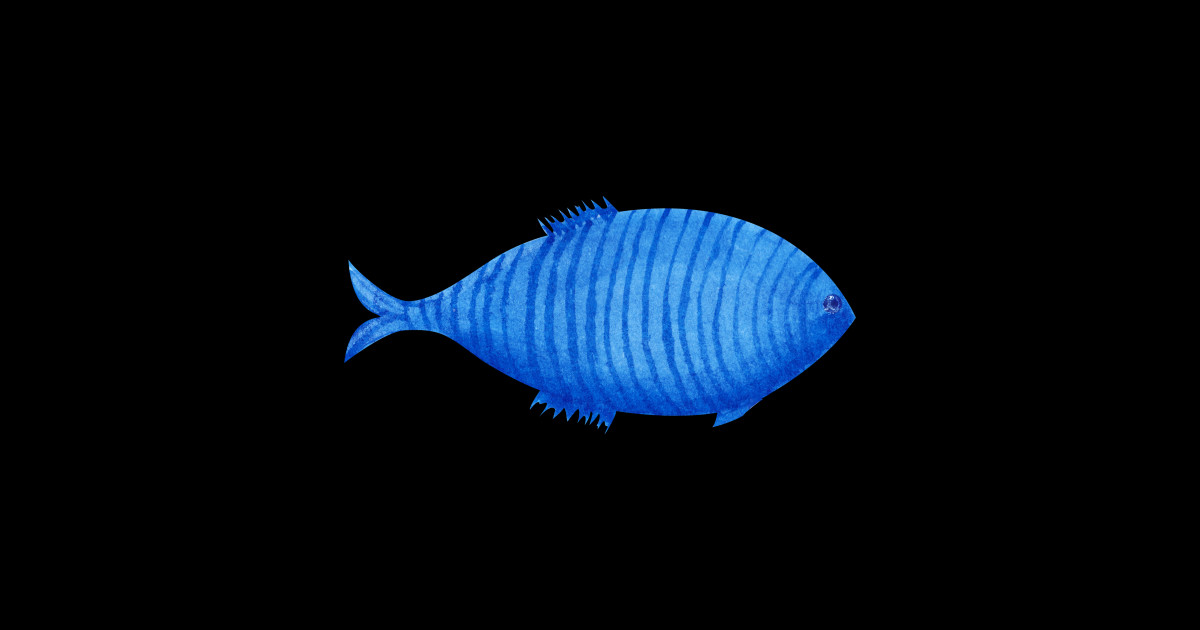 Blue fish - Fish - Sticker | TeePublic