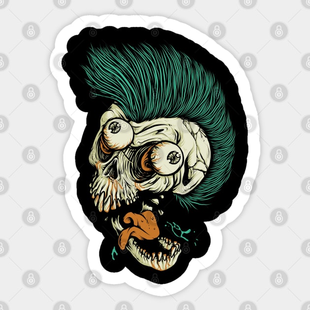 Skull Punk Style - Punk - Sticker | TeePublic