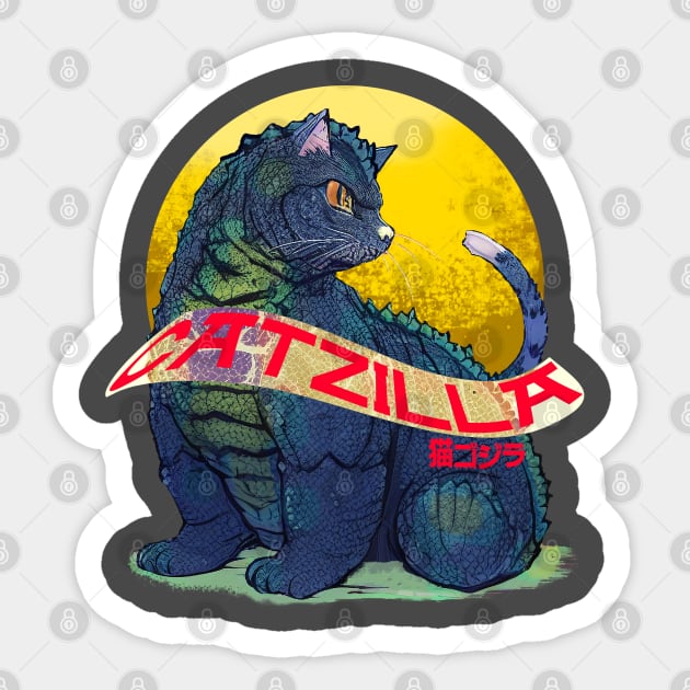 GODZILLA CATZILLA - Godzilla - Sticker | TeePublic
