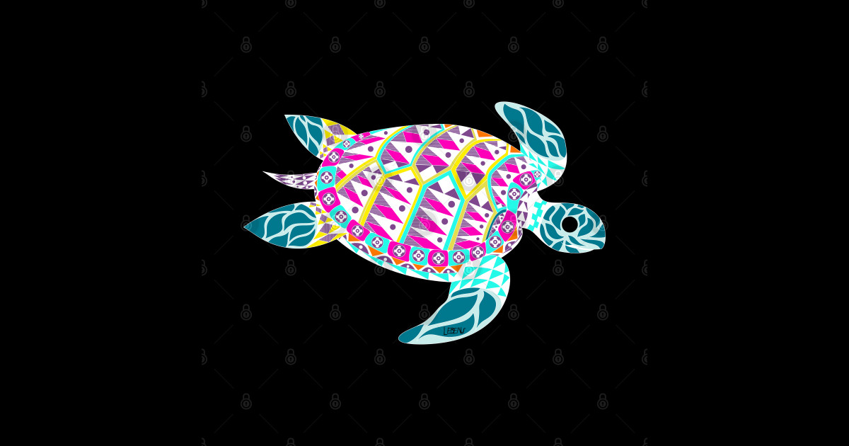 kawaii radioactive turtle in ecopop mutant pattern from the floral ...