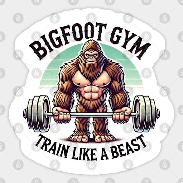 Bigfoot Gym - Sasquatch Cryptid - Funny Workout - Funny Gym - Sticker ...