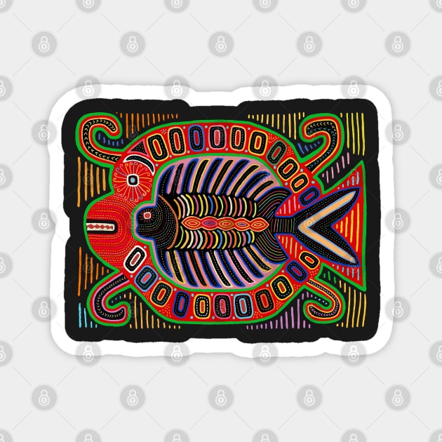 Kuna Indian Flying Fish Mola - Kuna Indian Flying Fish Mola - Magnet ...