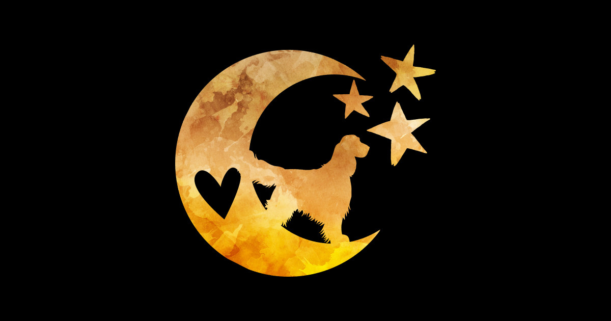 English Springer Spaniel on a Half Moon with Stars - Springer Spaniel ...