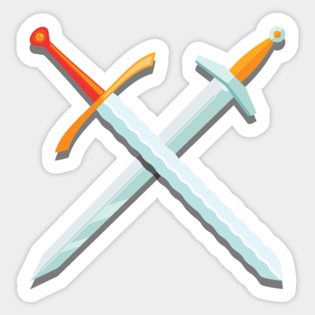 2 medieval swords - Swords - Sticker | TeePublic