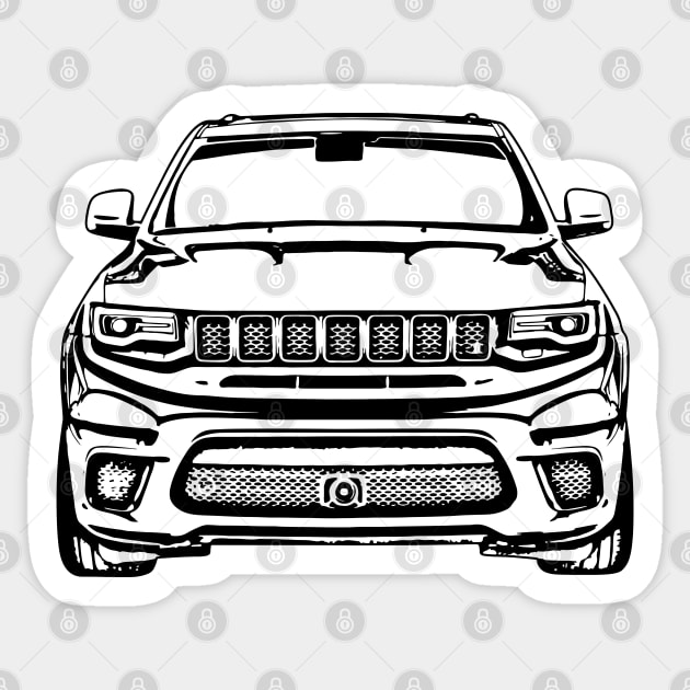 Cherokee Trackhawk Front View Sketch Art - Jeep - Sticker | TeePublic