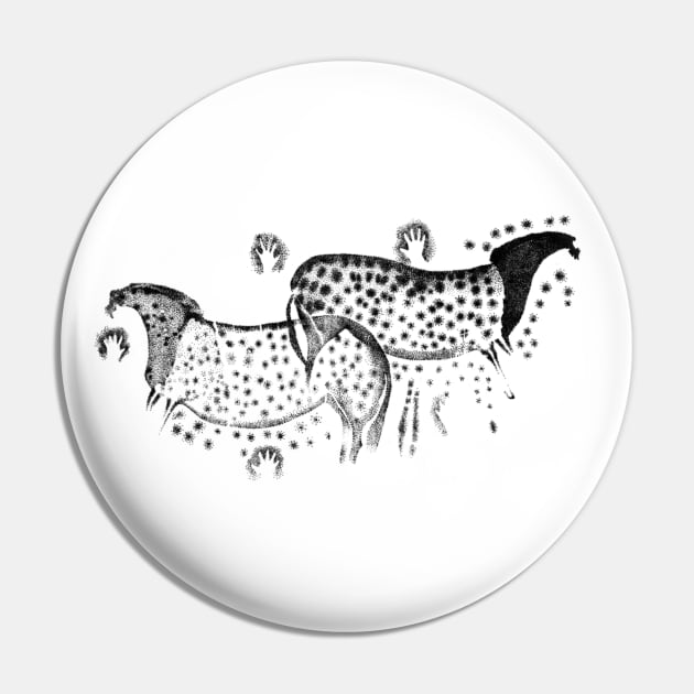 Dappled Horses of Pech Merle Cave Painting - Ice Age - Pin | TeePublic