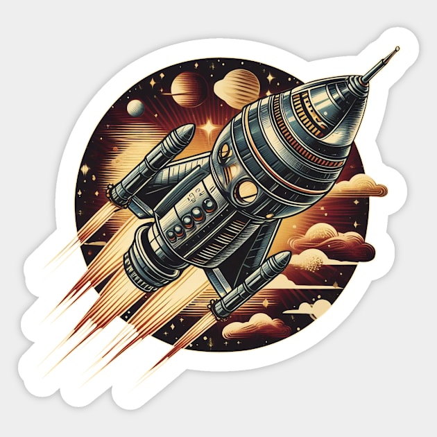 traditional rocket ship tattoo - Rocket Ship - Sticker | TeePublic