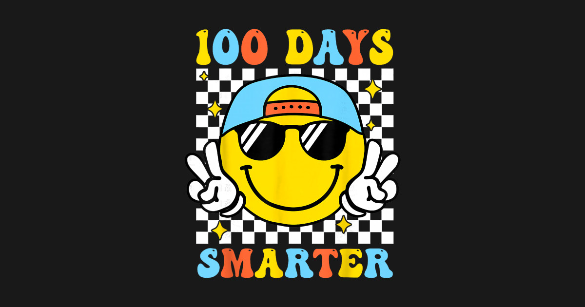 100 Days Smarter Emoji Face Celebration Design For School Kids ...