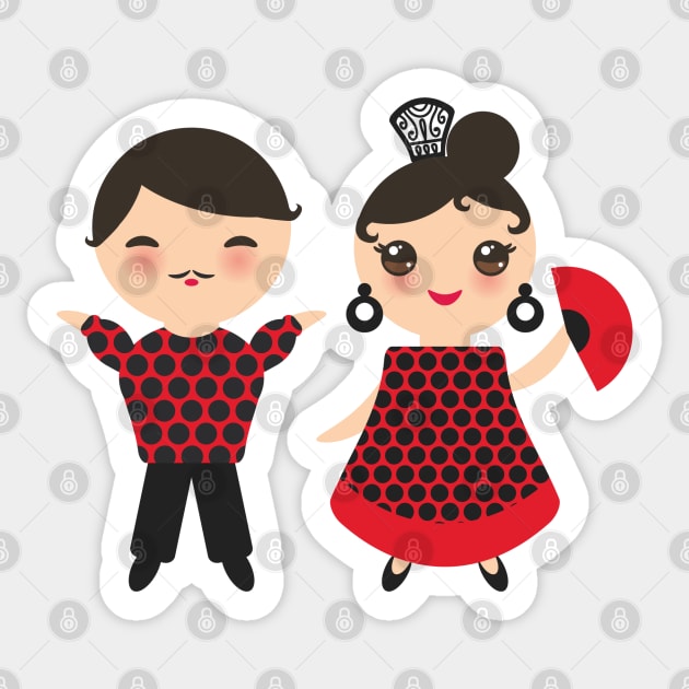 Spanish Flamenco Dancer (5) - Flamenco - Sticker | TeePublic
