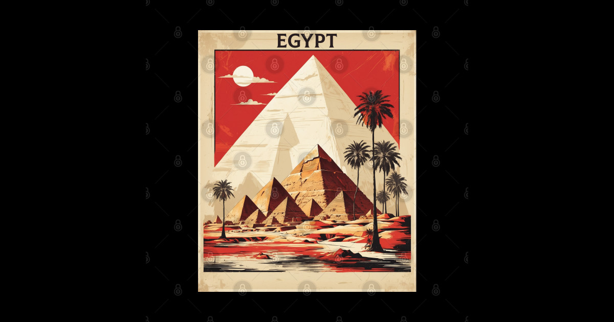 Pyramids of Giza Egypt Vintage Tourism Poster - Egypt - Posters and Art ...