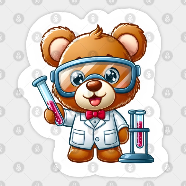 Cute Scientific Bear Kawaii - Scientific Bear - Sticker | TeePublic