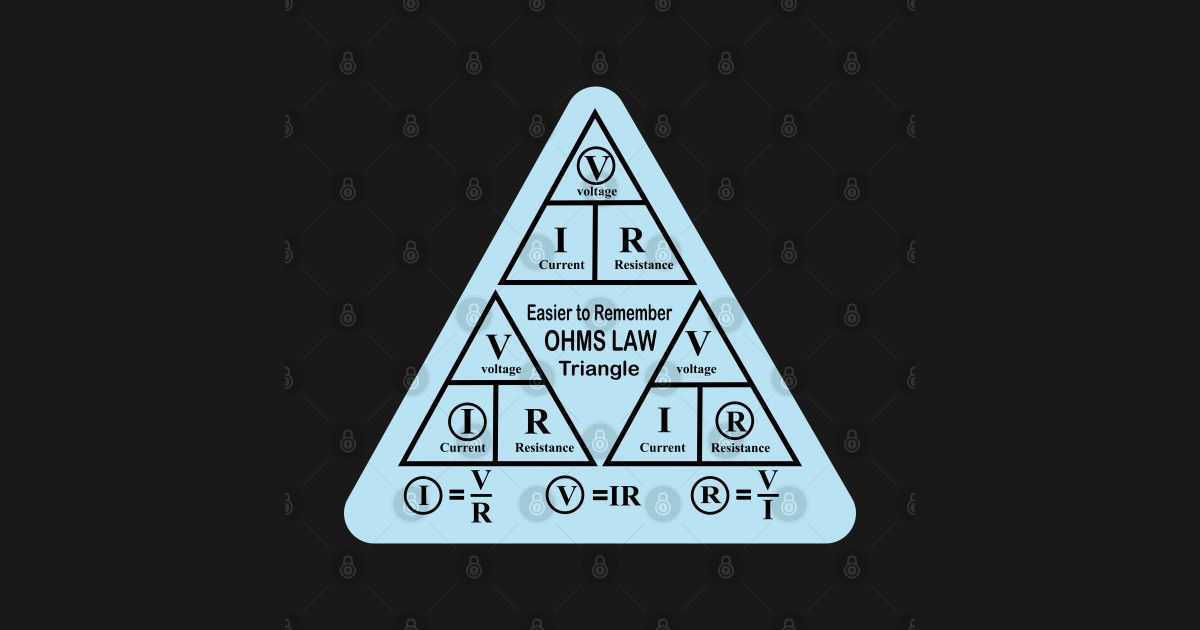 Electrical ohms Law Triangle formula Chart For Electrical Engineering ...