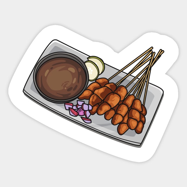 Satay cartoon illustration - Satay Cartoon Illustration - Sticker ...