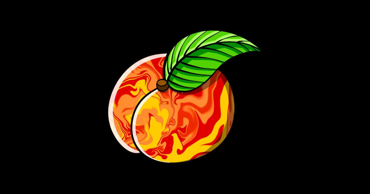 Trippy Peach - Peach - Sticker | TeePublic