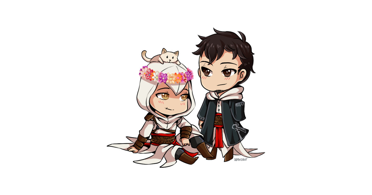 Chibi Altair and Malik - Assassins Creed Fanart - T-Shirt | TeePublic