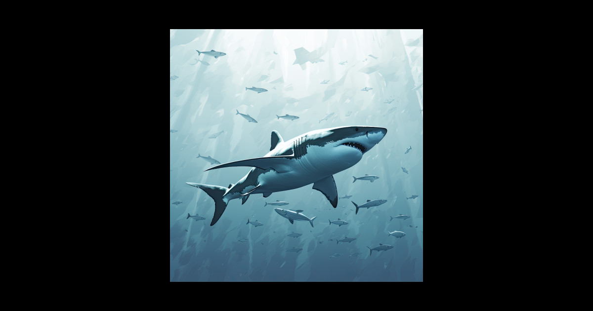 Sharks in the light blue - Sharks - Posters and Art Prints | TeePublic